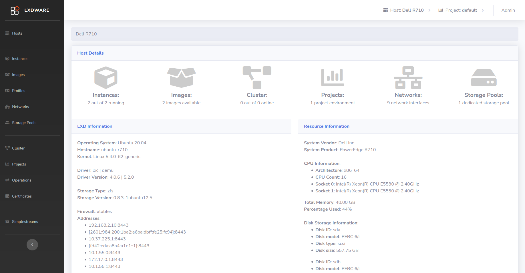 LXD Dashboard – LXDWARE